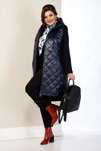 Жилет 2141 темно-синий Shetti купить в интернет магазине Велесмода